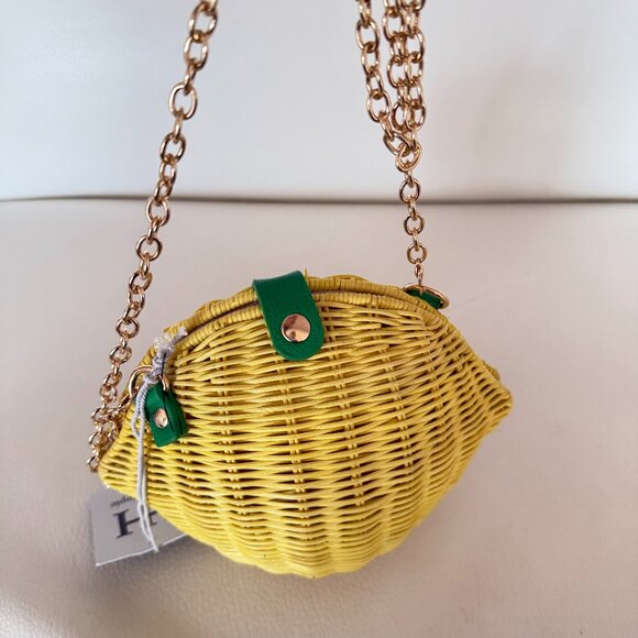 Haute Hippie | Bags | Nwt Haute Hippie Lemon Wicker Crossbody Bag ...